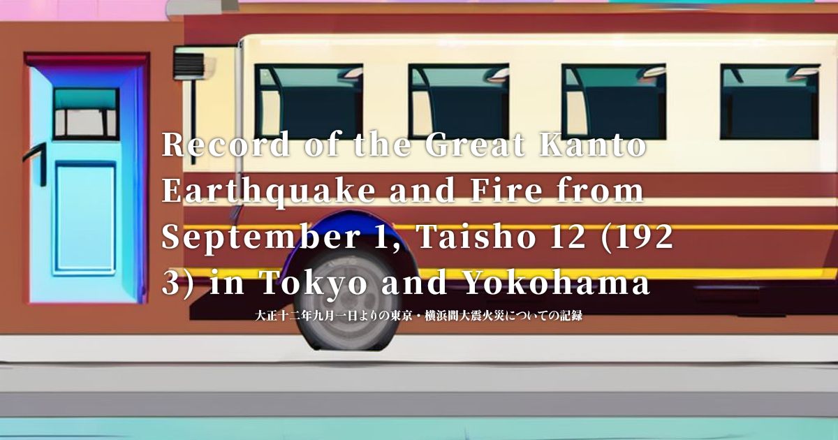 Record of the Great Kanto Earthquake and Fire from September 1, Taisho ...